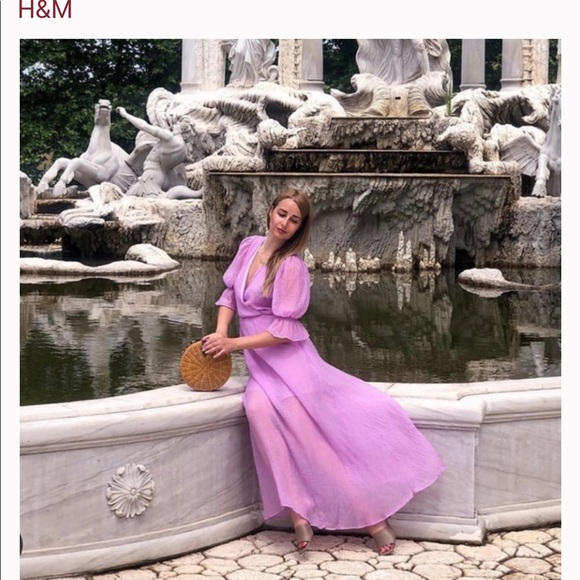 H&M | Dresses | Hm Long Purple Dress Lyocellblend Conscious New | Poshmark